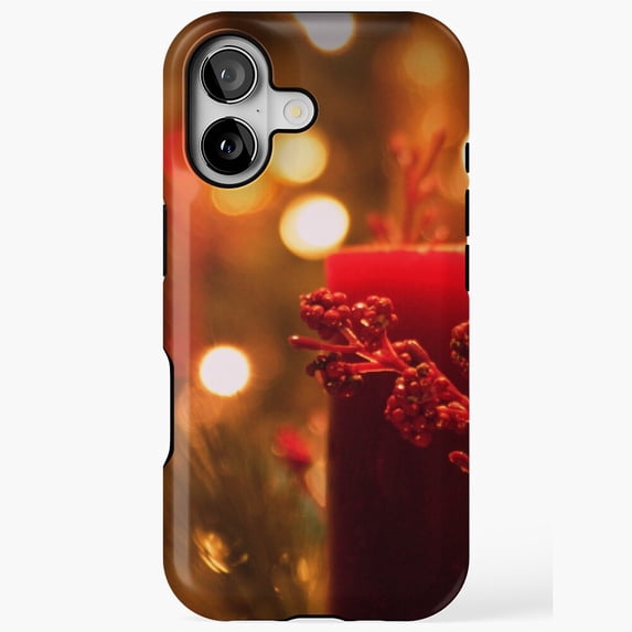 Christmas Candles Holiday Gift Phone Case with iPhone 17 to 11 Pro Max ...