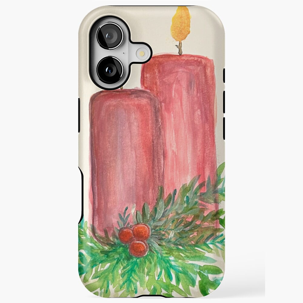 Christmas Candles Holiday Glow Phone Case 17 16 15 14 13 12 11 Pro Max ...