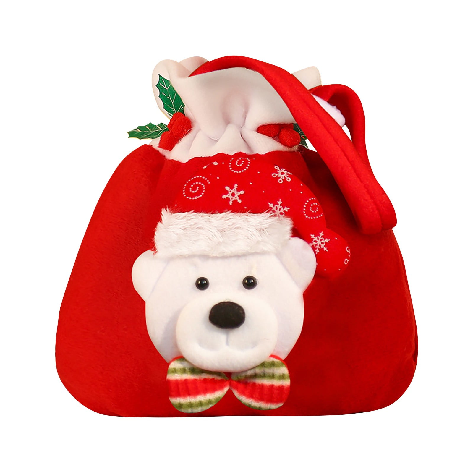 Christmas Candy Bag Christmas Fabric Gift Bags Wrapping Bag 3D Xmas ...