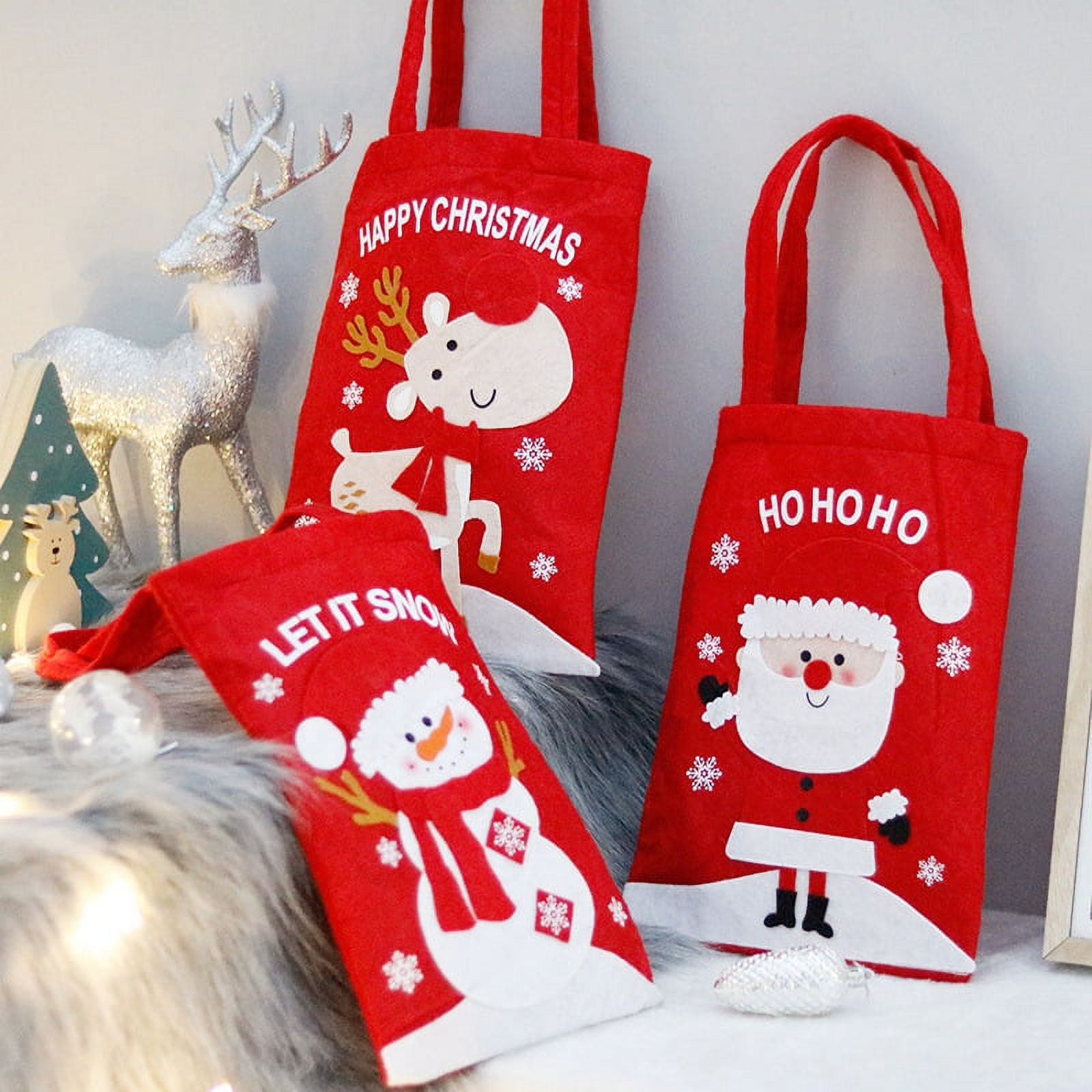 Christmas Candy Bag Gift Bags Christmas Cookie Pouch Christmas Wrapping ...