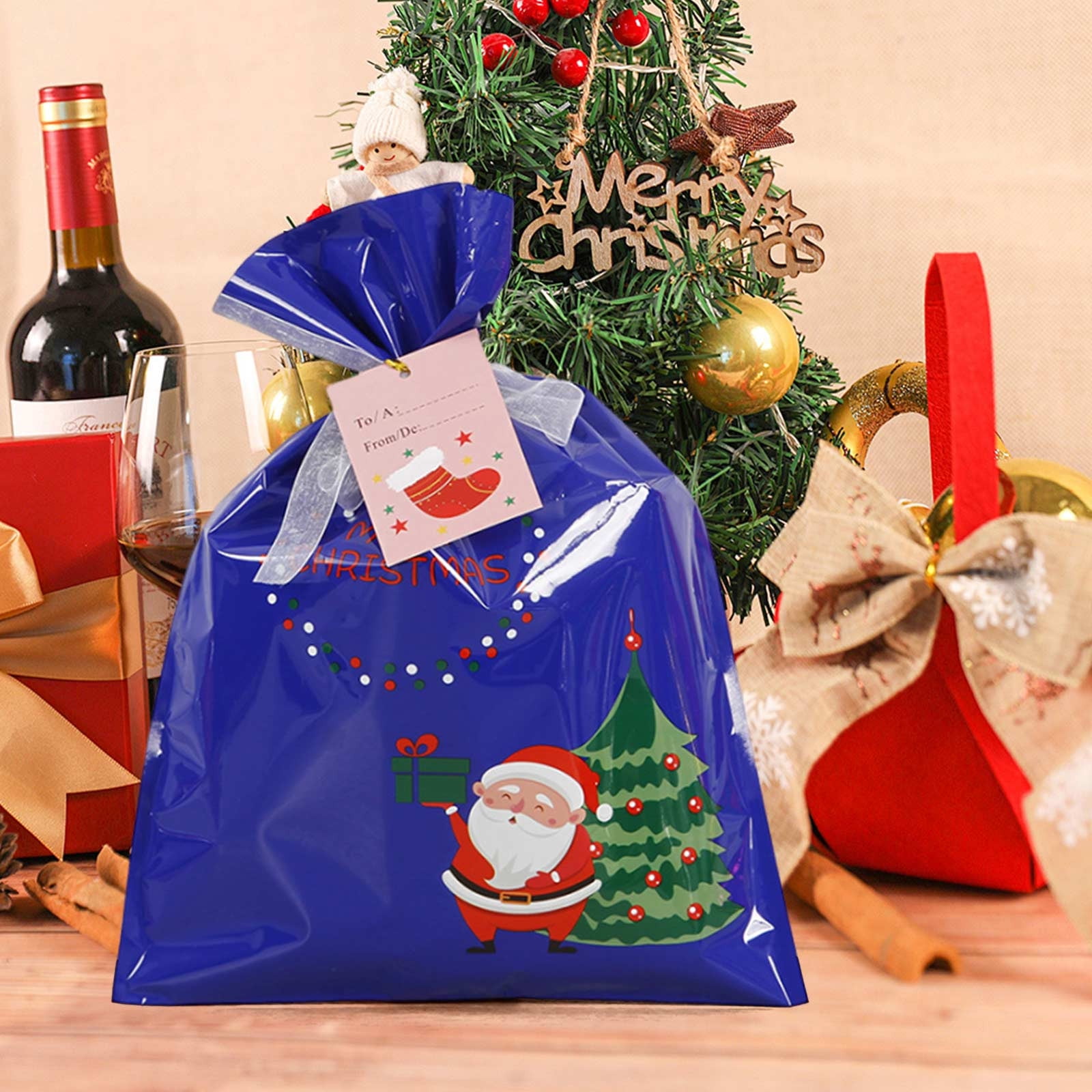 Christmas Candy Bag under $5! Yannianjz Christmas Candy Bag Drawstring ...