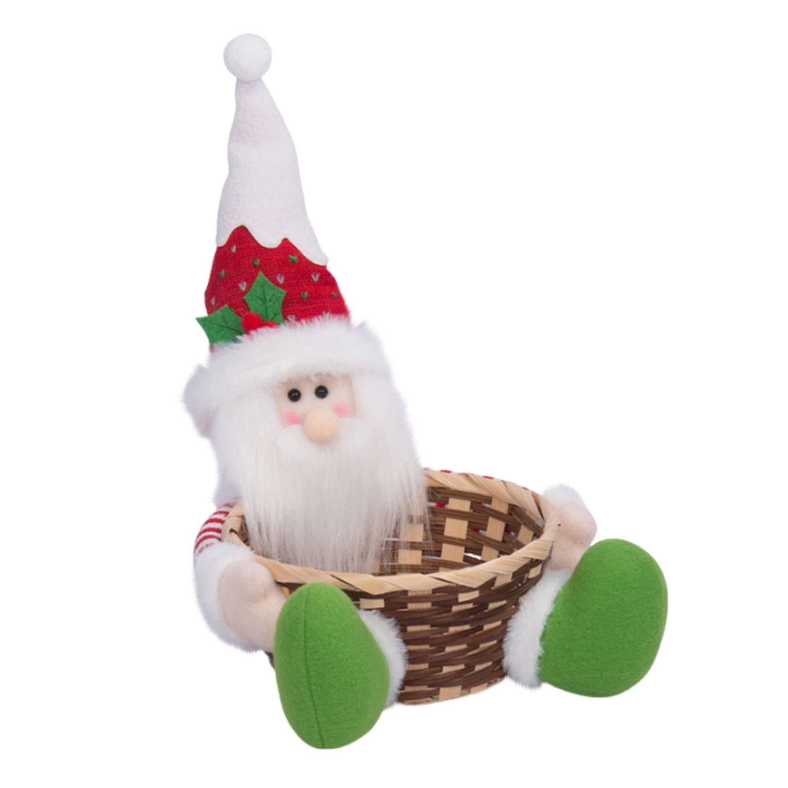 Christmas Candy Basket, Holiday Treat Container, Santa-Shaped Woven ...
