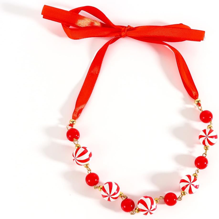 Christmas Candy Bead Strand Choker Necklace for Women - Beaded Cute ...