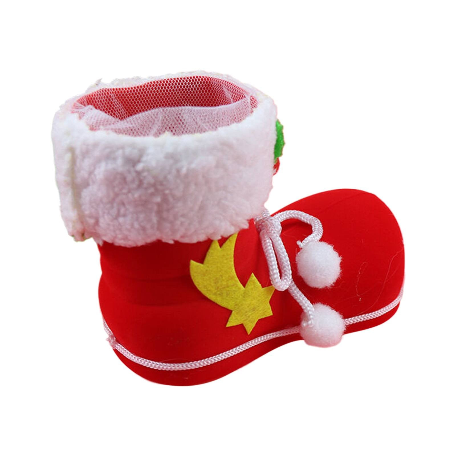 Christmas Candy Boots With Bells, Santa Boot Stocking For Fireplace ...