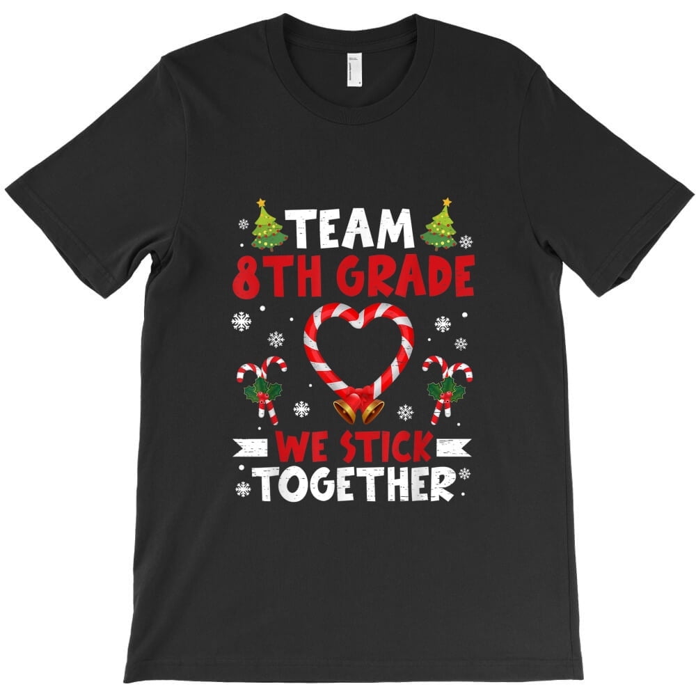 Christmas Candy Cane Heart Funny Team 8th Grade Student Teacher Graphic ...