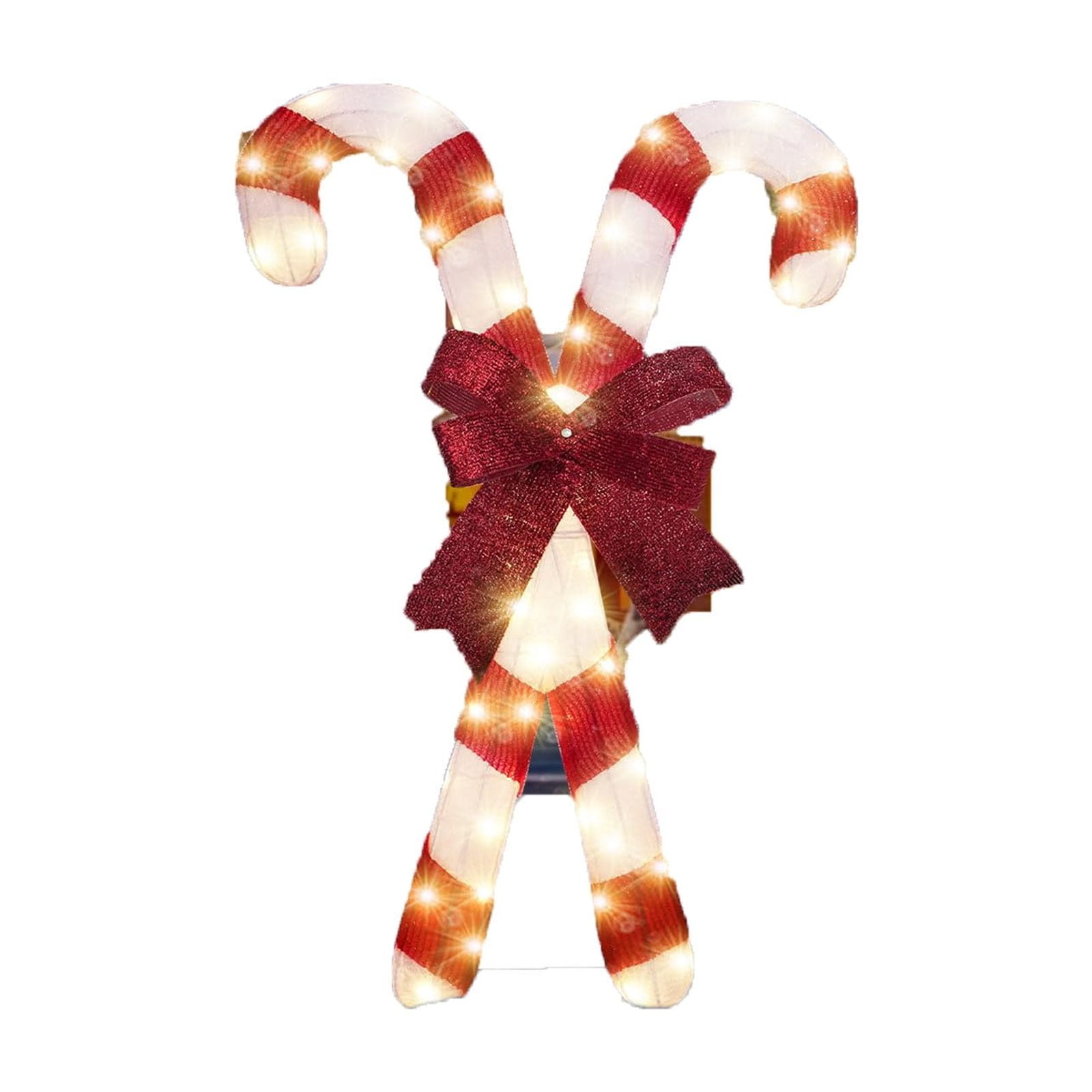 Christmas Candy Cane Lights for Outdoor, 20" Pre-Lit Candy Cane ...