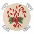 Christmas Candy Cane Round Tablecloth for 36-44 Inch Tables,Fitted ...