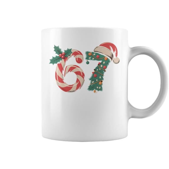 Christmas Candy Cane Six Seven Meme TriBlend Coffee Mugs - Walmart.com