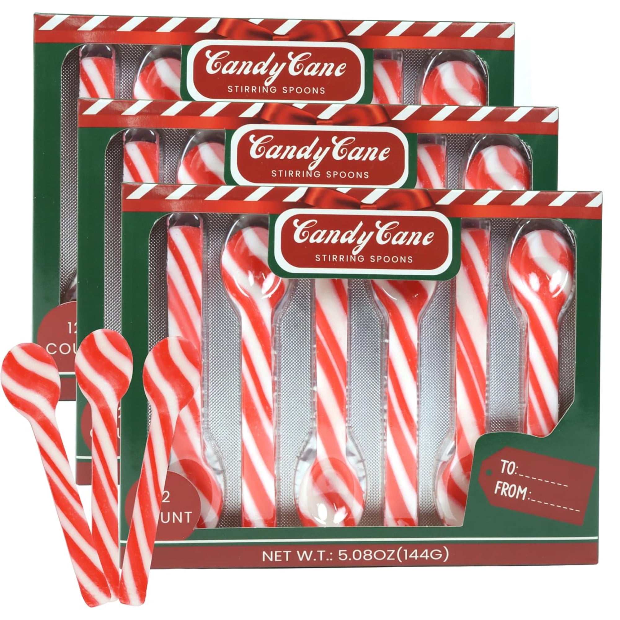 Christmas Candy Cane Spoons, Hot Chocolate Stirrers, 36 Count, 5.08 ...