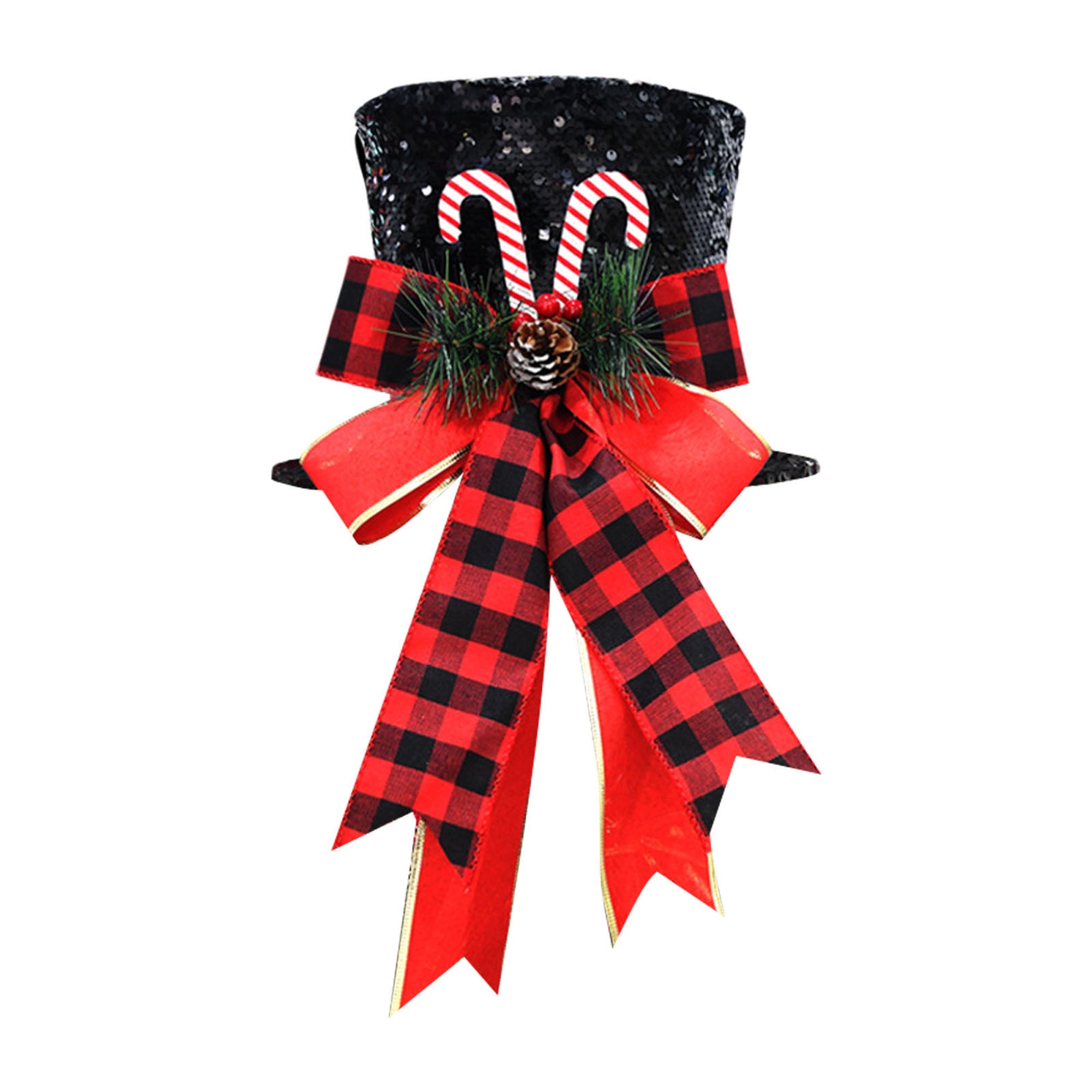 Christmas Candy Cane Tree Topper Hat Large Red Tree Topper Hat with ...