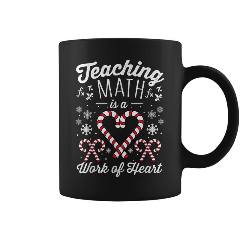 Christmas Candy Cane Work Of Heart Math Teacher Coffee Mugs - Walmart.com