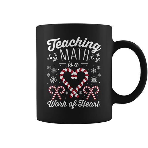 Christmas Candy Cane Work Of Heart Math Teacher Coffee Mugs - Walmart.com