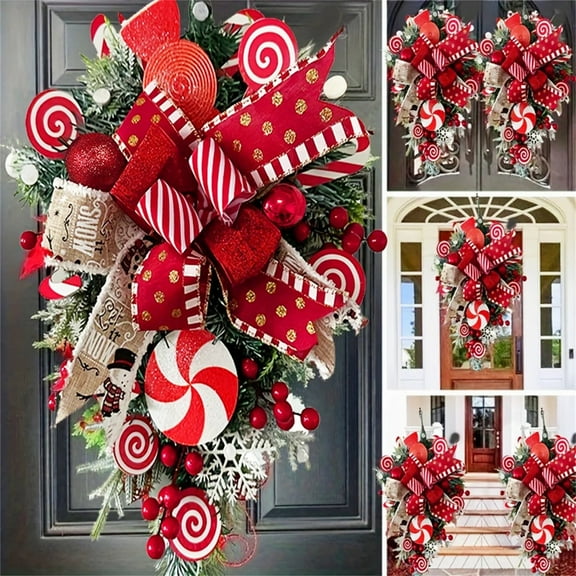 SUSHANG Christmas Bottom Circle Wreath Christmas Bottom Wreath Stained ...