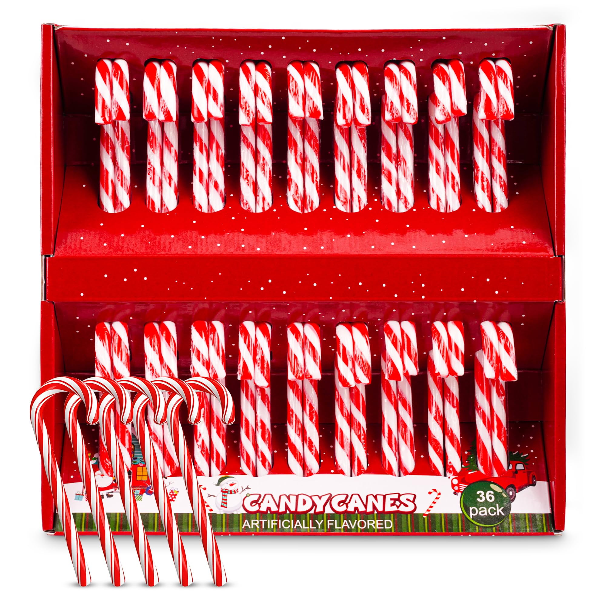 Christmas Candy Canes 36 AIF9 Pack - Classic Red & White Peppermint ...