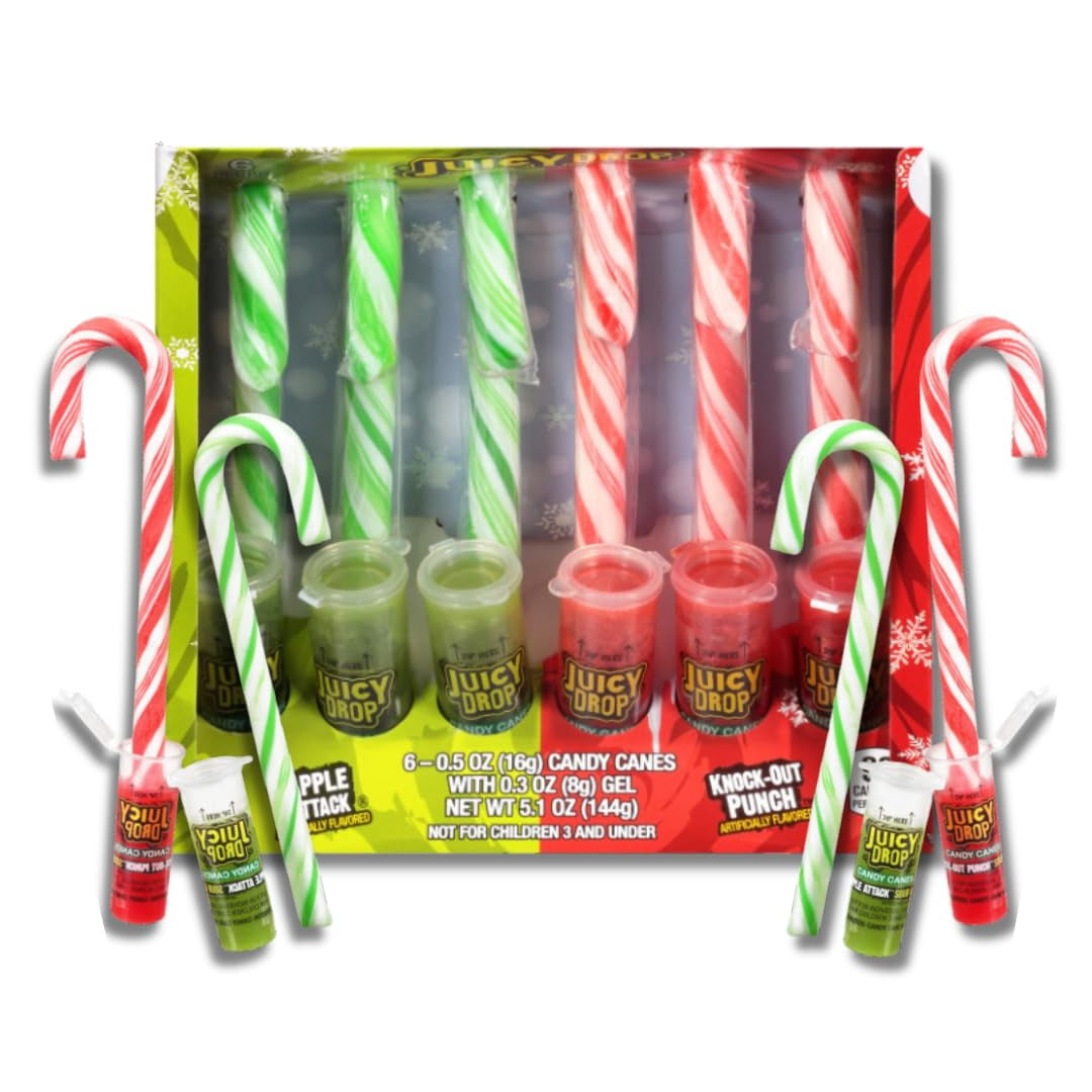 Christmas Candy Canes (Pack AIF9 of 1, Juicy Drop Pop (Red & Green ...