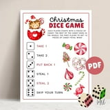 Christmas Candy Dice Game, Printable Party Game for Teens and Adults ...