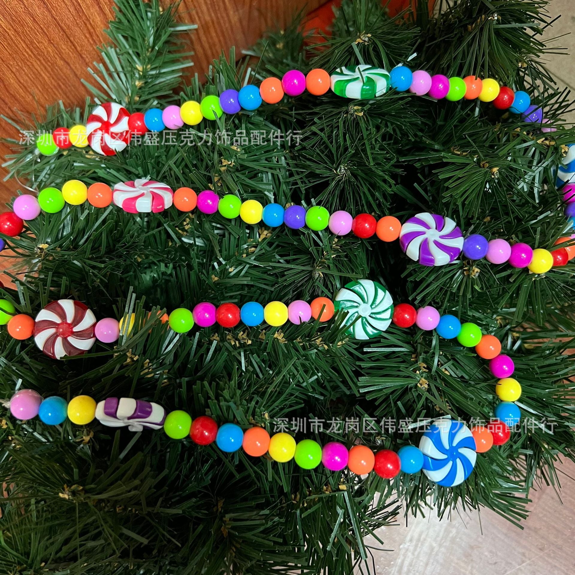 Christmas Candy Garland Candy Bead Garland Christmas Tree Candy Beaded ...