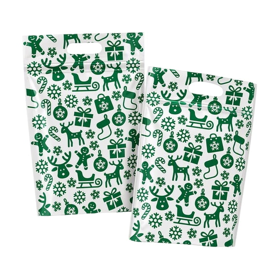 Christmas Candy Gift Bags, 50 Pcs 6.1 x 8.9 In Clear Plastic Zip Seal ...