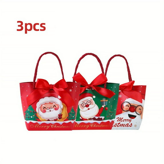 Christmas Candy Gift Bags - Festive Paper Tins for apples, Snacks, and ...