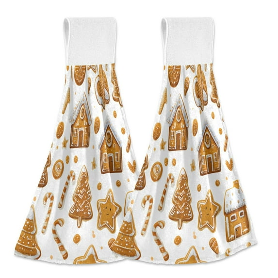 Christmas Candy Gingerbread Hand Towels 2 Pack Quick Drying Home ...