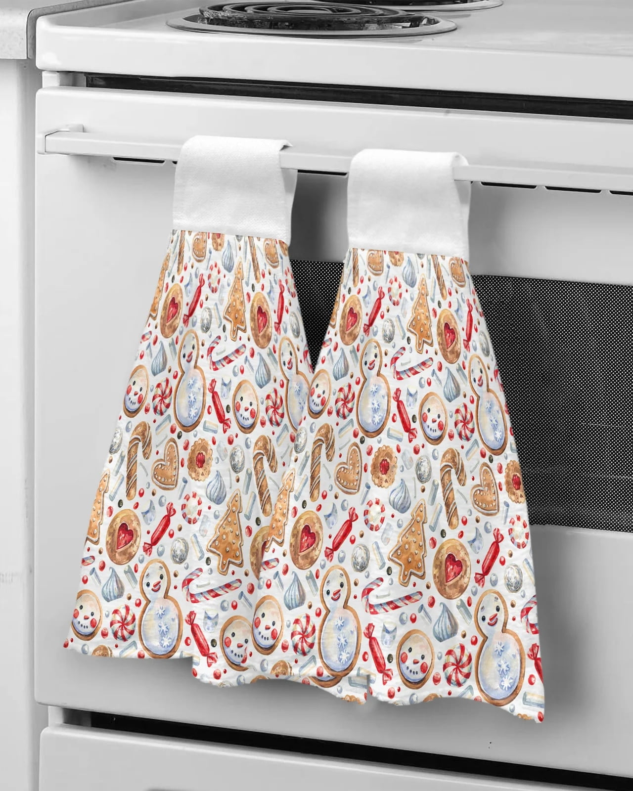 Christmas Candy Gingerbread Man Hand Towels Microfiber Hanging Cloth ...