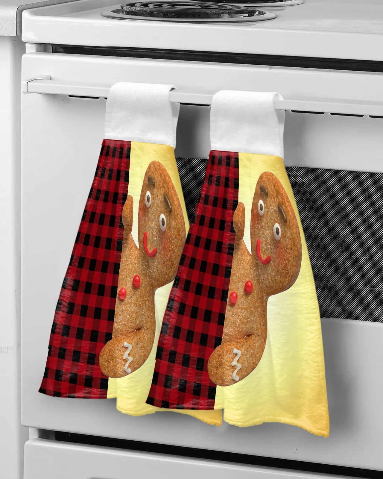 Christmas Candy Gingerbread Man Hand Towels Microfiber Hanging Cloth ...