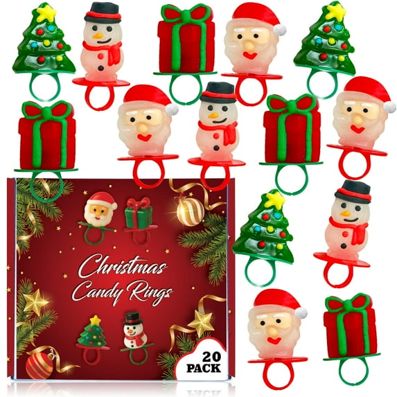 Christmas Candy Rings - BCF26 20 Pack Individually Wrapped Candy ...