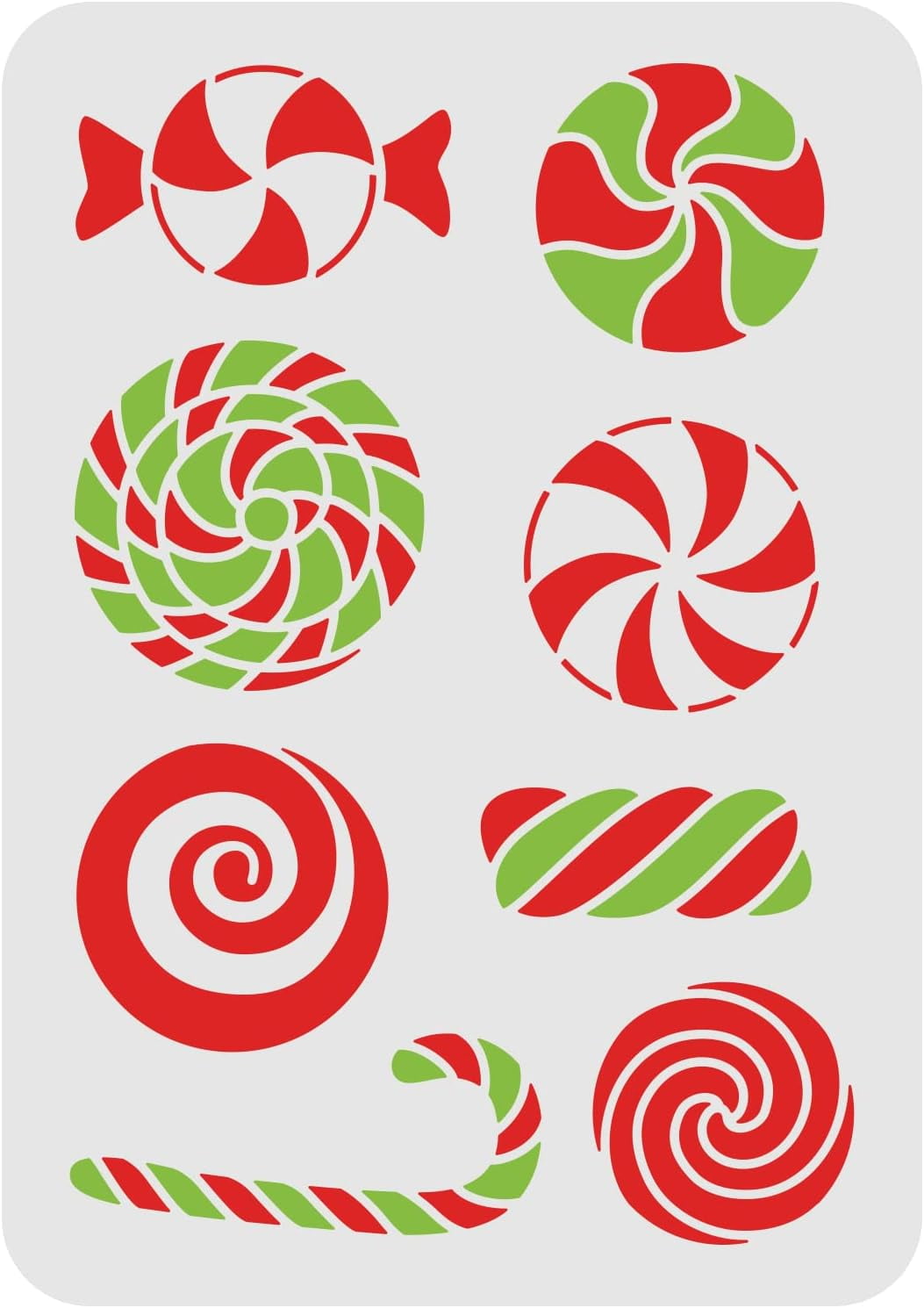 Christmas Candy Stencils 11.7x8.3 inch Candy Cane Stencil Plastic Candy ...