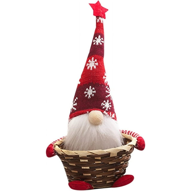 Christmas Candy Storage Basket Santa Claus Reindeer Snowman Decoration