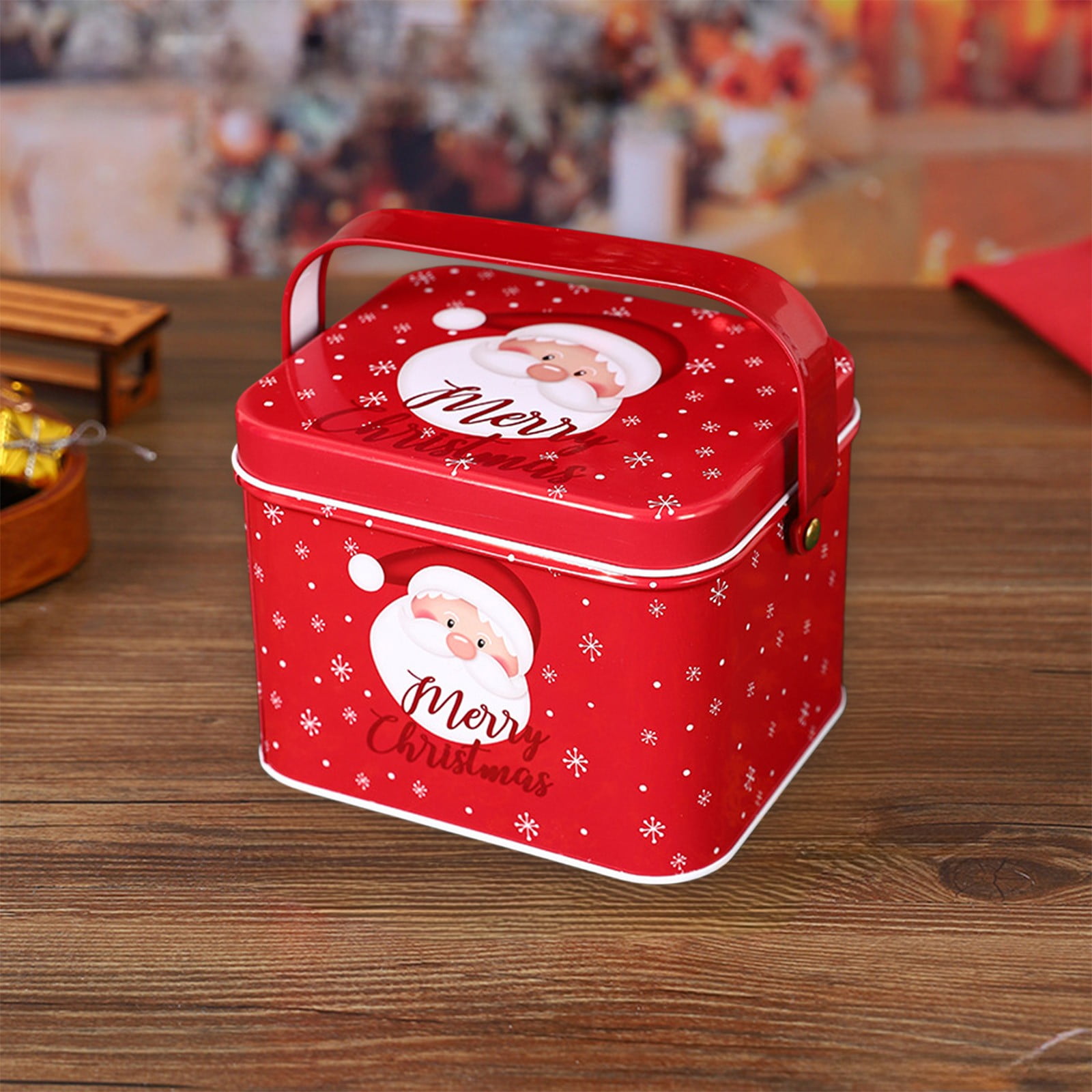 Christmas Candy Storage Box - Festive Iron Container - Holiday Treat ...