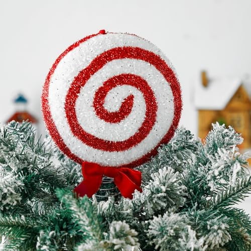 Christmas Candy Tree Topper Peppermint Candy Cane Christmas Tree ...