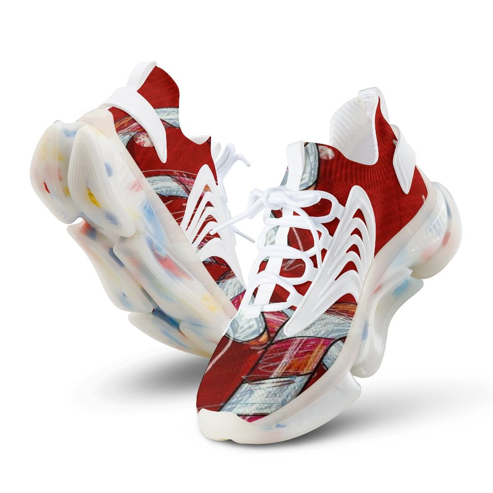 Christmas Cane Red And White Walking Shoes for Men Woman Lightweight ...