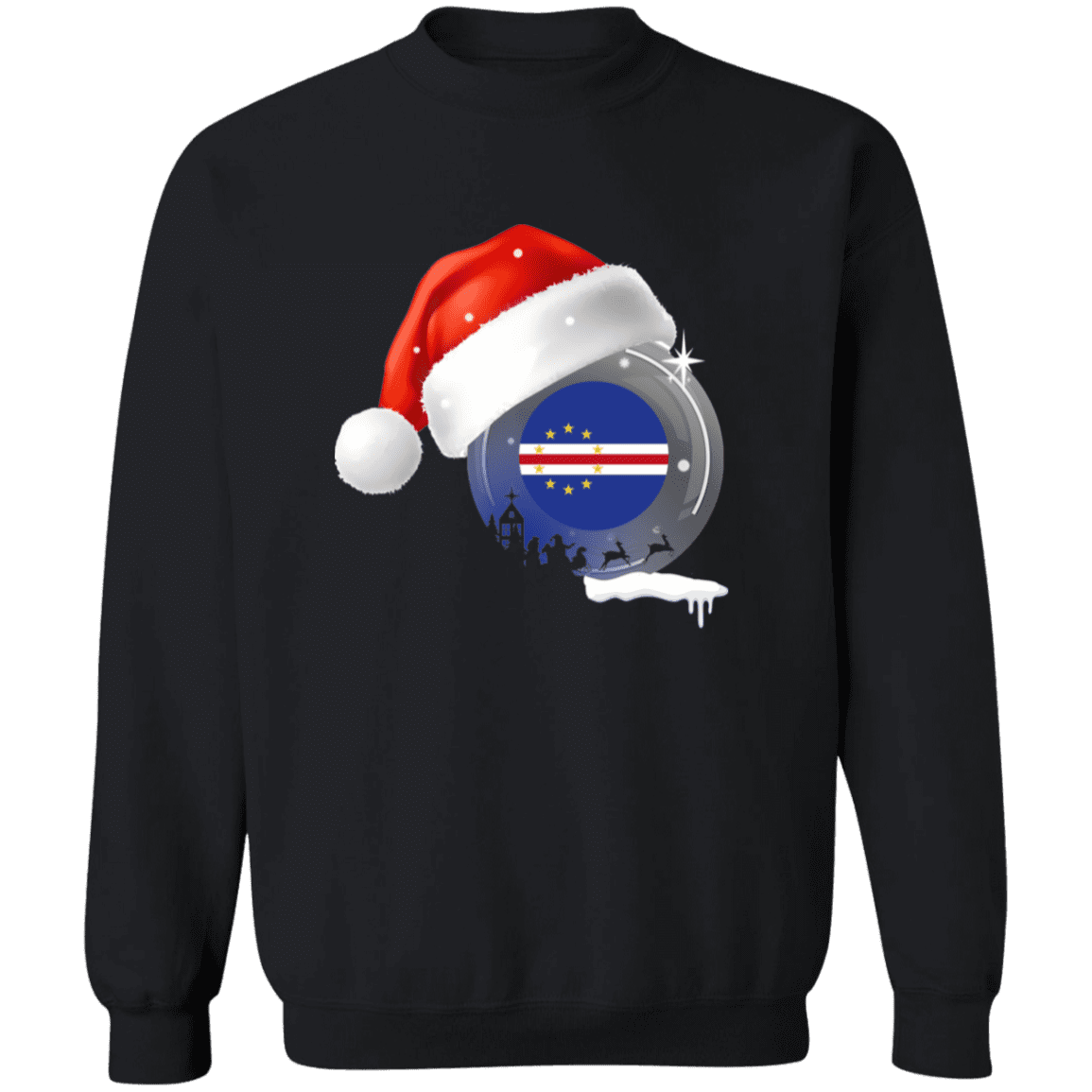 Christmas Cape Verde Flag With Santa Hat Cape Verdean Root Proud ...