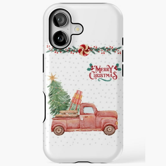 Christmas Car Carrying Tree Festive Lights Design Case for iPhone 17 16 ...