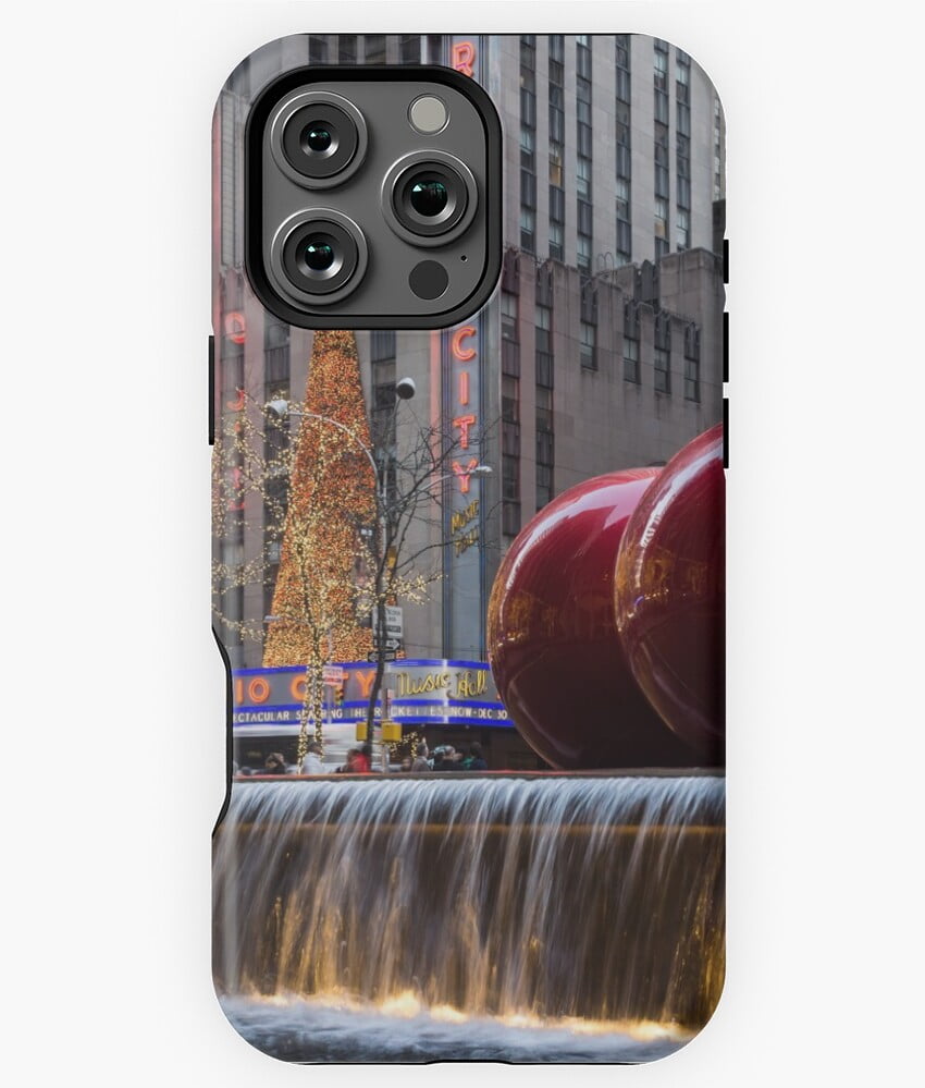 Christmas Card New York Red Balls Phone Case for iPhone 16 15 14 13 12 ...