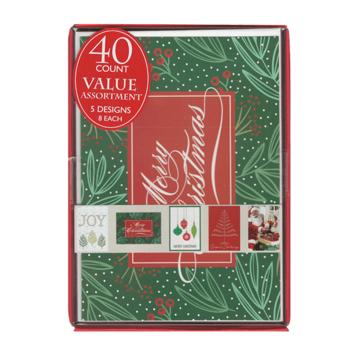 Christmas Card Value Assortment - 40 Cards - Walmart.com