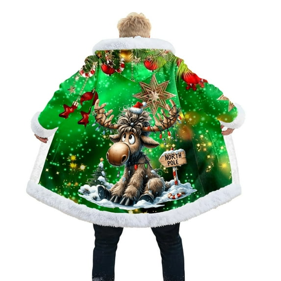 Christmas Cardigan Santa Jacket Coat for Men Hoodies Costume Claus ...