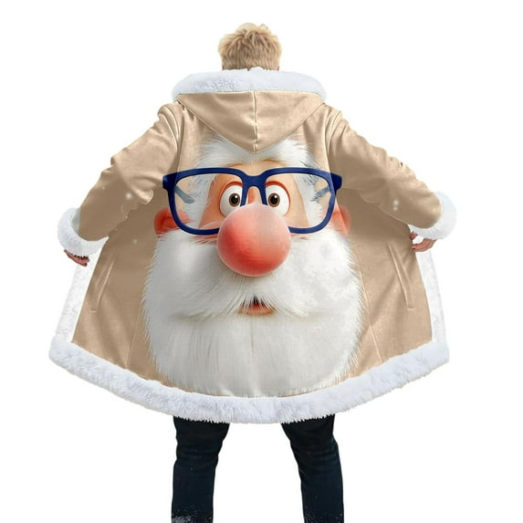 Christmas Cardigan Santa Jacket Coat for Men Hoodies Costume Claus ...
