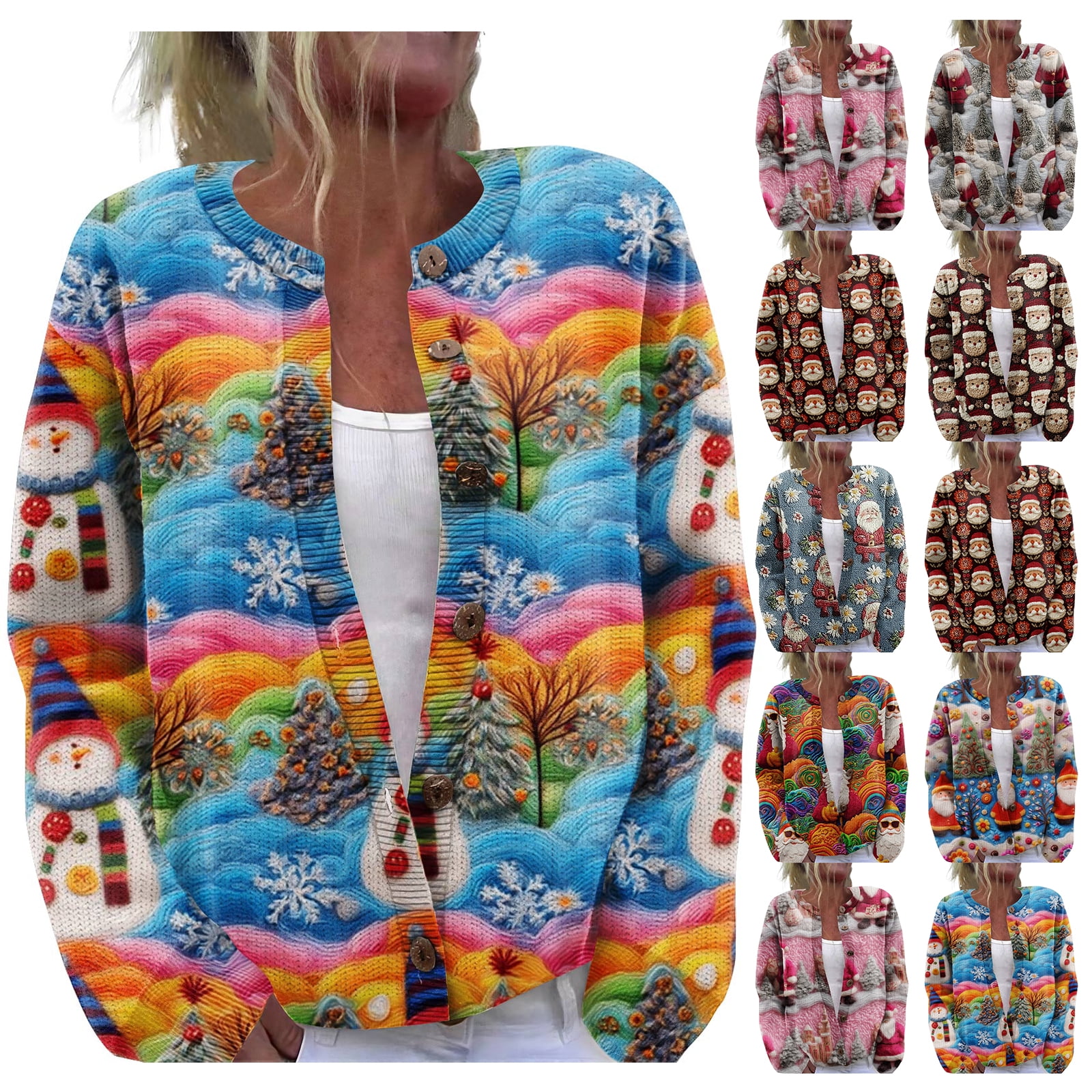 Christmas Cardigan for Women Cardigans Funny Open Front Coat Outwear ...