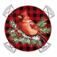 Christmas Cardinal Birds Round Tablecloth for 55-60 Inch Tables,Fitted ...