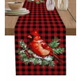 Christmas Cardinal Birds Table Runner 72 Inches, Buffalo Checker Xmas ...