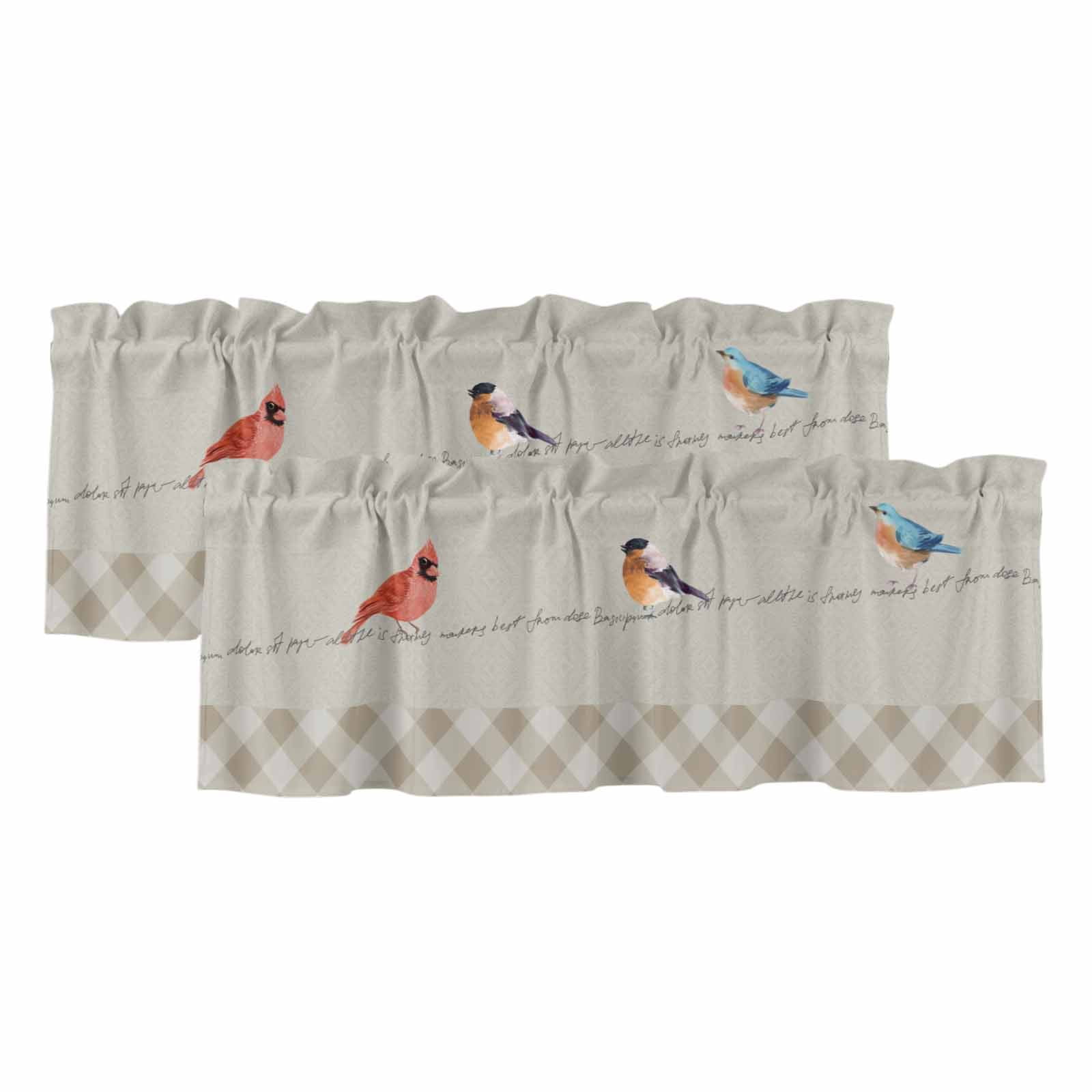 Christmas Cardinal Curtain Valances for Windows, Kitchen Valance Window ...