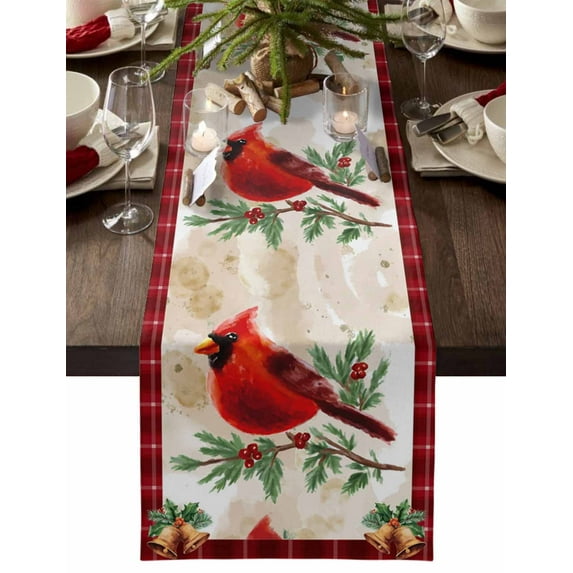 Christmas Cardinal Dresser Scarf Farmhouse, Dining Table Decorations ...