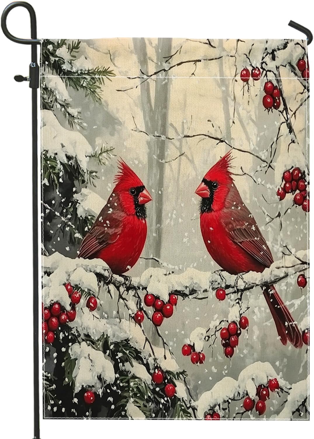 Christmas Cardinal Garden Flags 12x18 Inch Double Sided for Outside ...