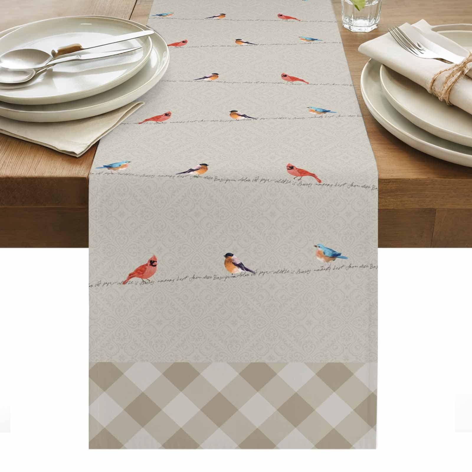 Christmas Cardinal Table Runner - 120 Inch Long, Kitchen Dining Table ...