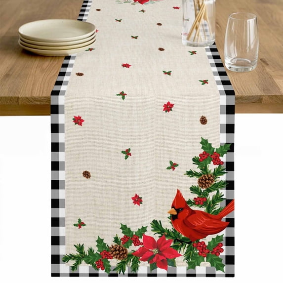 Christmas Cardinal Table Runner 120 Inches Long Farmhouse Dress Scarves ...