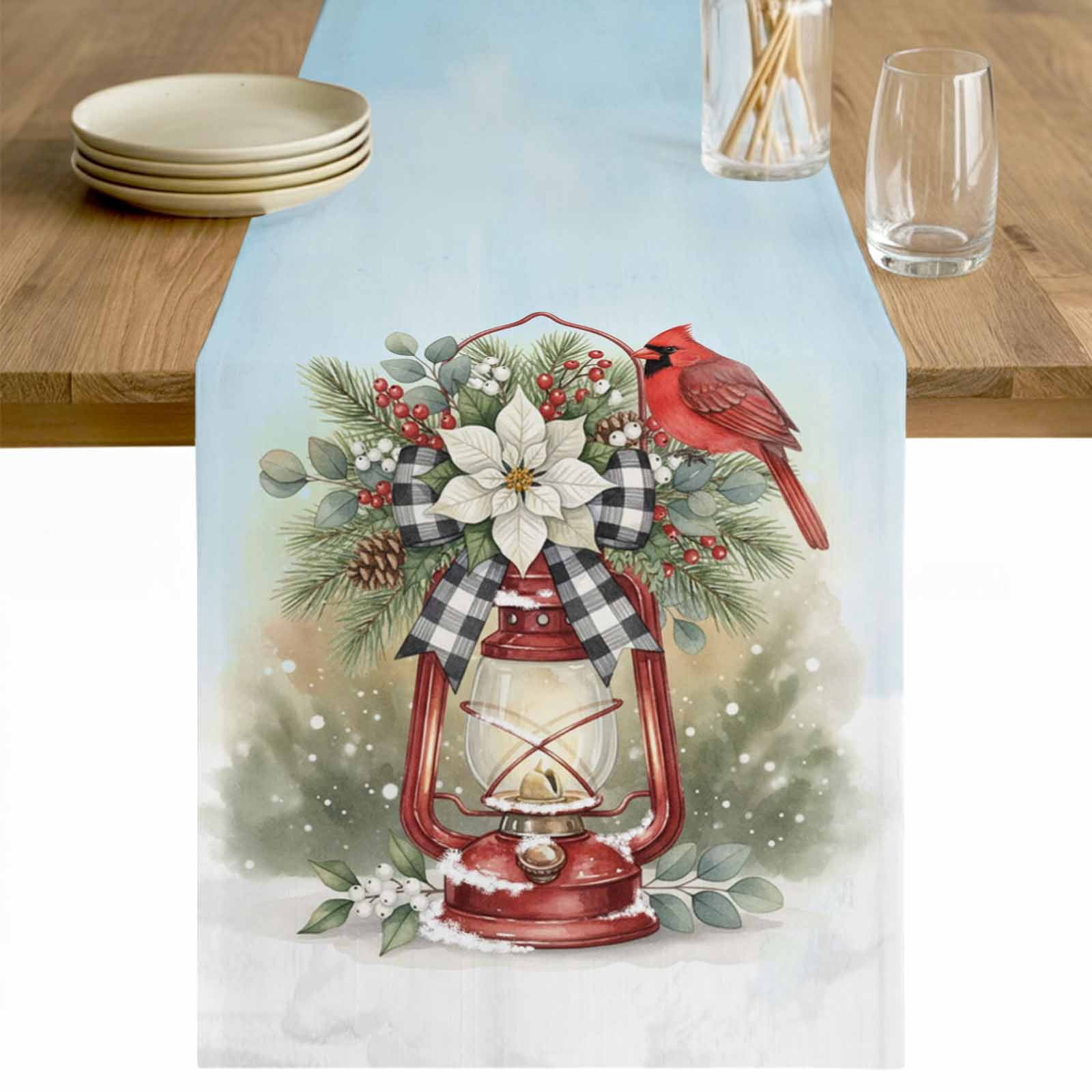 Christmas Cardinal Table Runner 36 Inches Long Farmhouse Dress Scarves ...