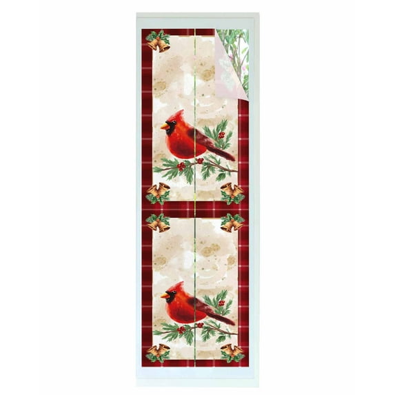 Christmas Cardinal Window Privacy Film Stained Glass Window Film ...