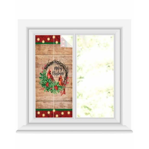 Christmas Cardinal Window Privacy Film Stained Glass Window Film ...