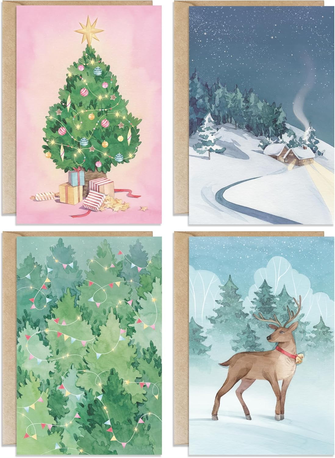 Christmas Cards With Envelopes - Holiday Cards With Envelopes - Boxed ...